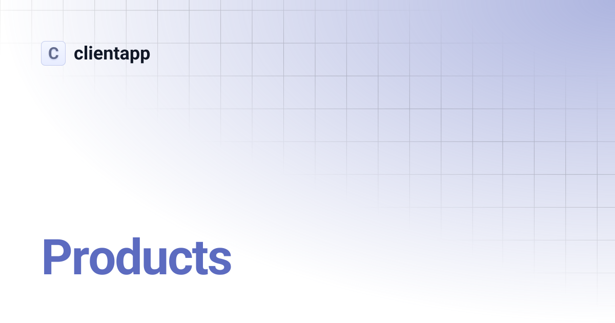 Products | clientapp