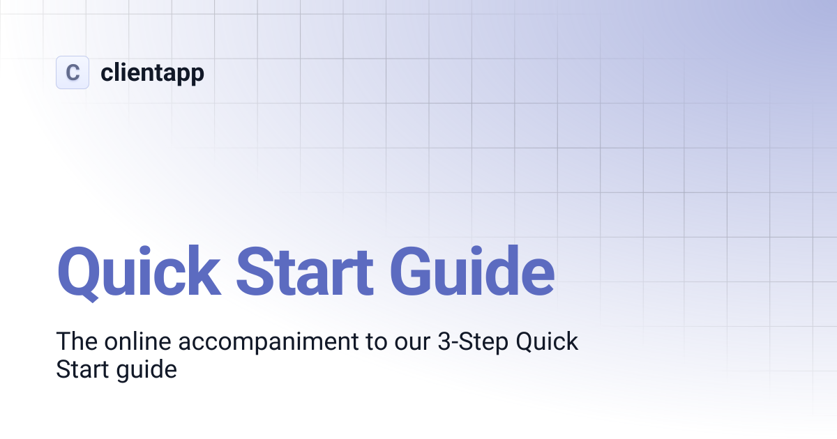 Quick Start Guide | clientapp